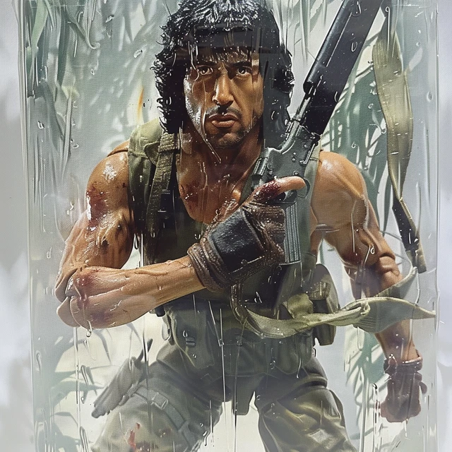 NECA ACTION FIGURE First Blood John Rambo Sylvester Stallone 18cm ...