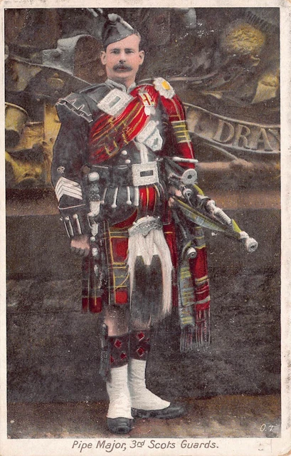 PIPE MAJOR 3RD Scots Guards Highlanders A & G Taylors Postcard (B122) £ ...