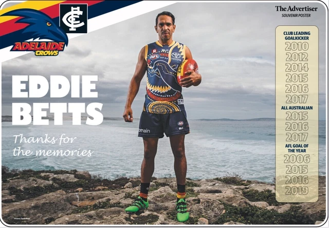 EDDIE BETTS AFL football team player poster, Adelaide crows, Carlton ...
