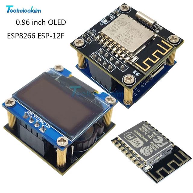 ESP-12F RTC 0,96 pouce écran OLED ESP8266 module d'horloge WiFi prévisions météorologiques EUR ...