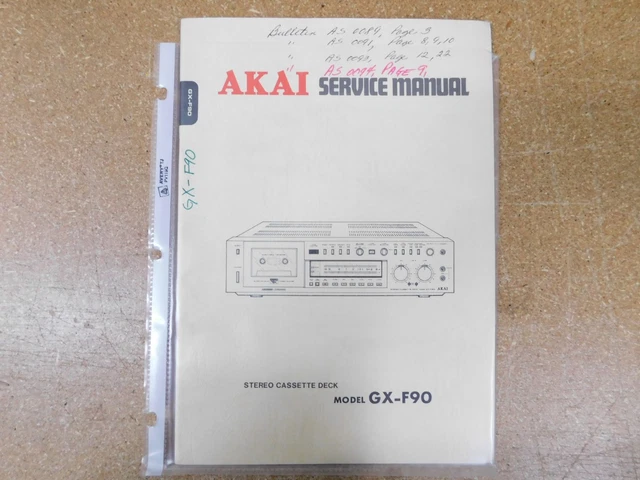 AKAI GX-F90 STEREO Cassette Deck Service Manual w/ Schematics (original ...