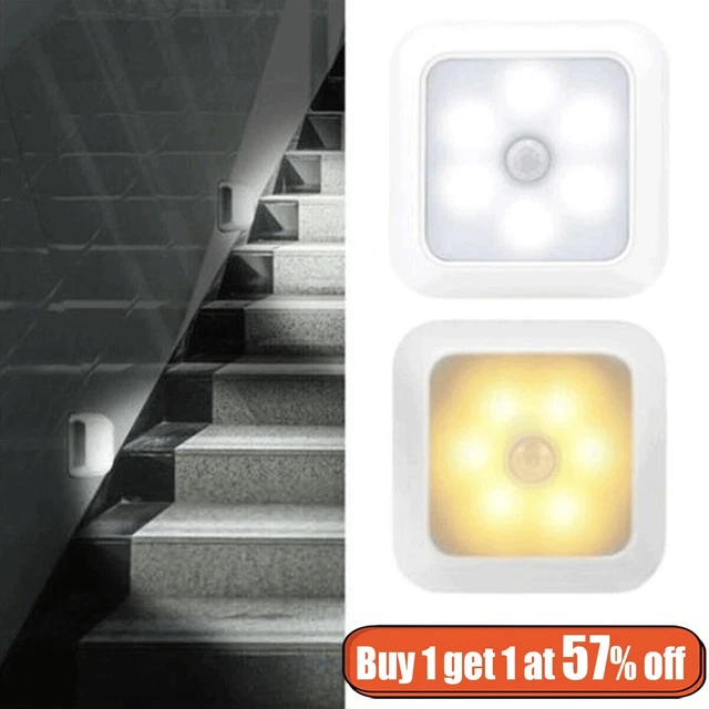 LED MOTION SENSOR Lights PIR Wireless Battery Closet Cabinet Stair ...
