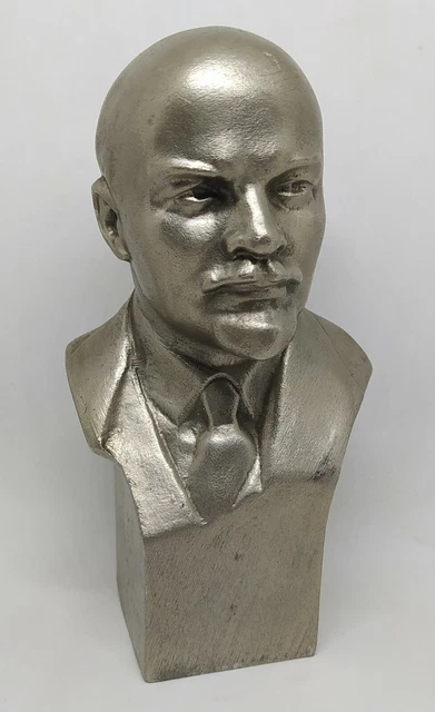 ORIGINAL USSR RUSSIAN BIG FIGURINE LENIN STATUE BUST Metal Sculpture ...