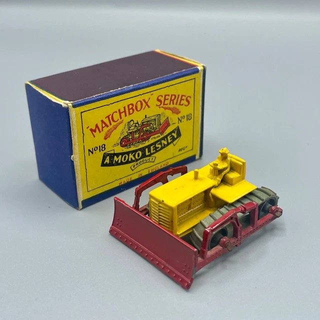 MATCHBOX LESNEY 18A Caterpillar Bulldozer Tractor 1955 VnMIB Original ...