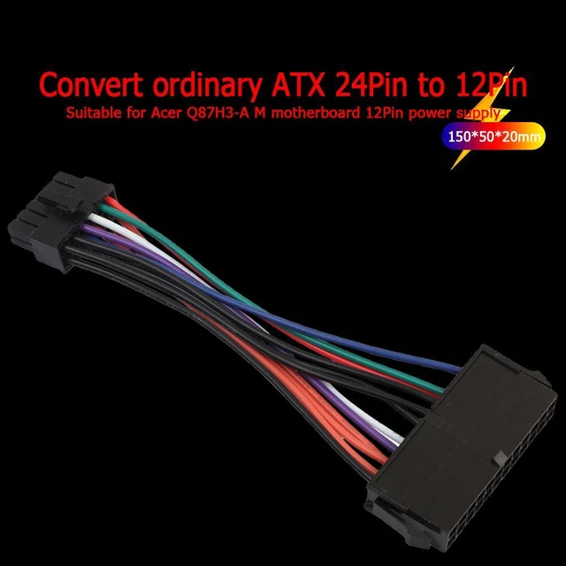 15CM ATX 24 Pin to 12 Pin Motherboard Power Cable Adapter for Acer ...