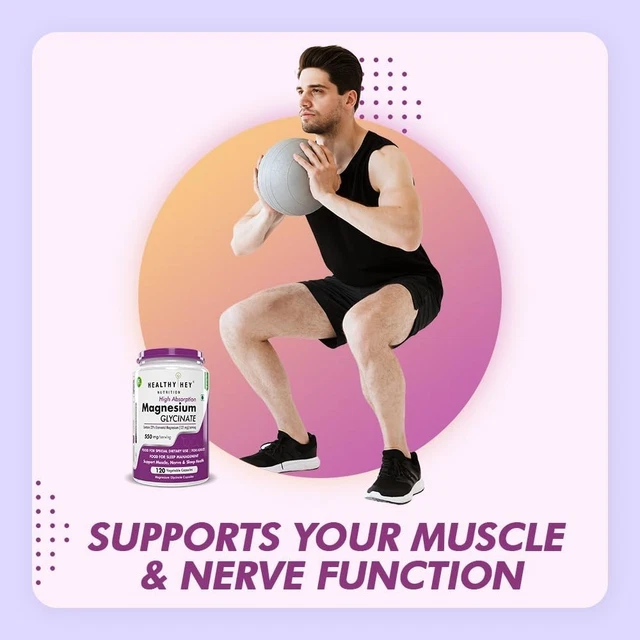 MAGNESIUM GLYCINATE SUPPLEMENT High Absorption for Sleep, Cramps, 120 ...