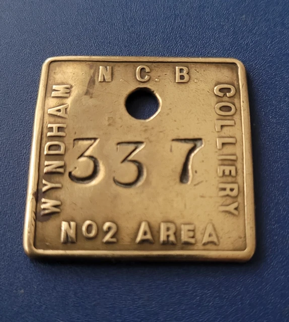 ORIGINAL WYNDHAM COLLIERY Pit Check Welsh Miners Lamp Tally £12.00 ...