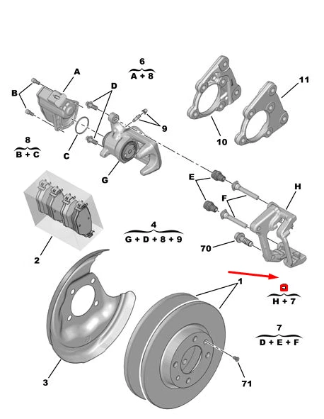 PEUGEOT 208 MK2 P21 Rear Right Brake Caliper Yoke 1608999180 New ...