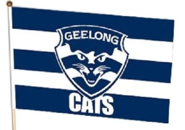 GEELONG CATS OFFICIAL AFL Medium Flag (No stick) 30cm x 48cm with ...