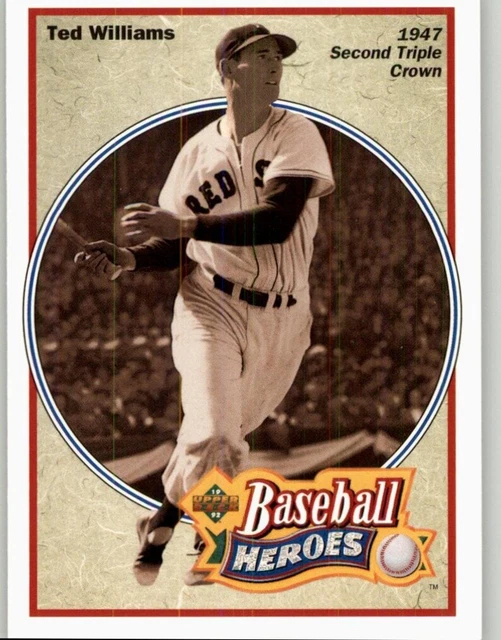 1992 UPPER DECK Ted Williams héros du baseball : Ted Williams #32 Red ...