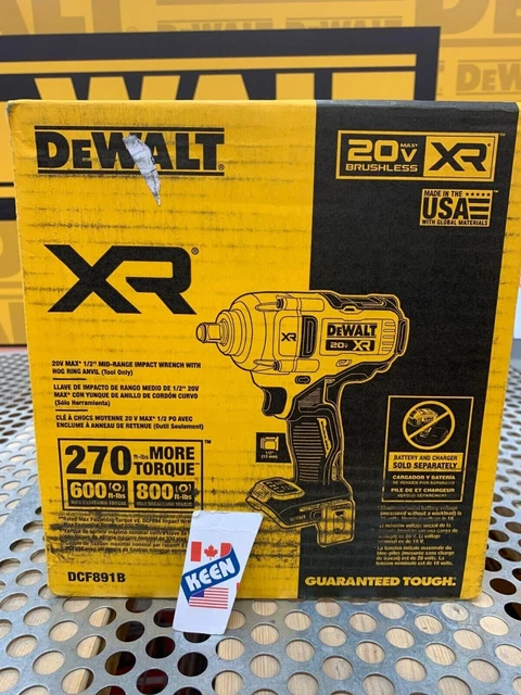 DEWALT 20V MAX CORDLESS 1/2 in. Mid-Range Impact Wrench Hog Ring (Tool ...