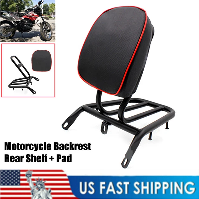 MOTORCYCLE ELECTRIC BIKE Backrest Rear Shelf Luggage Rack Cushion Pad ...