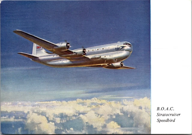 POSTCARD B.O.A.C. STRATOCRUISER Speedbird Airplane British Overseas ...