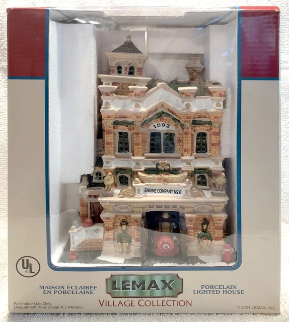 FIRE COMPANY NO 6 lemax station village #45084 caddington 2004 light ...