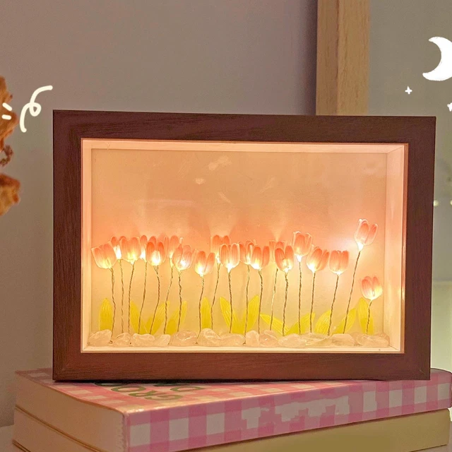 TULIP LIGHT PHOTO Frame Flower Night Lamp Floral Picture Frame Home AU ...
