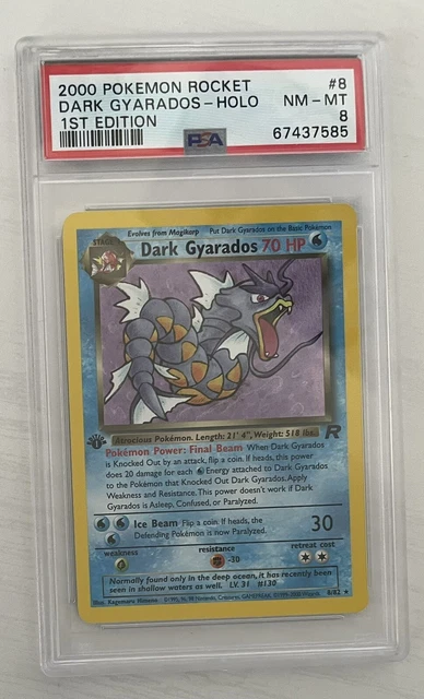 2000 TEAM ROCKET 1st Edition Dark Gyarados 8/82 - PSA 8 - Holo Rare Pokemon Card £65.00 ...