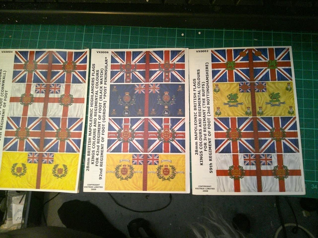 12 BRITISH NAPOLEONIC Flags (2 sheets) 28mm scale Victrix unused £3.30 ...
