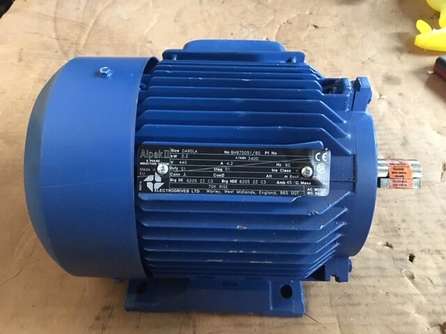 ELECTRODRIVES ALPAK 3 Phase Induction Motor DA90LA BH670051/60 2.2kW ...