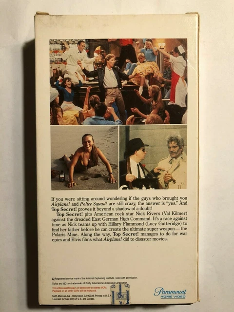 TOP SECRET VHS Val Kilmer, Lucy Gitteridge 1984 Comedy #2 EUR 27,57 ...