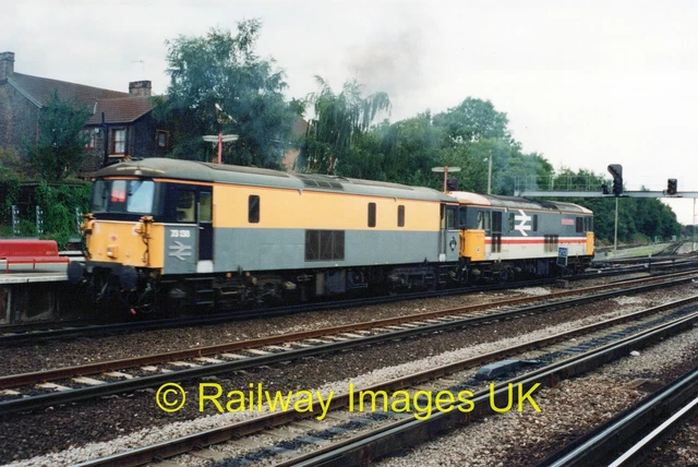 RAILWAY PHOTO 6X4 Class 73 73138 & 117 Light Engine Tonbridge c1994 £2. ...