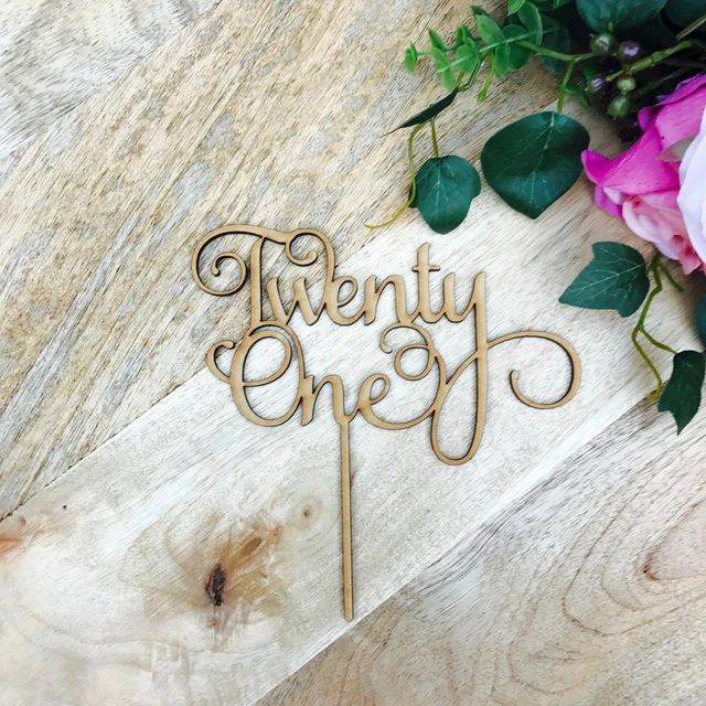 TWENTY ONE CAKE Topper 21st Birthday Cake Topper Cake Decoration Cake ...
