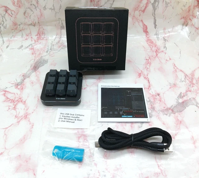 ONE HANDED MACRO Mechanical Keyboard With 9 Fully Programmable Key ...