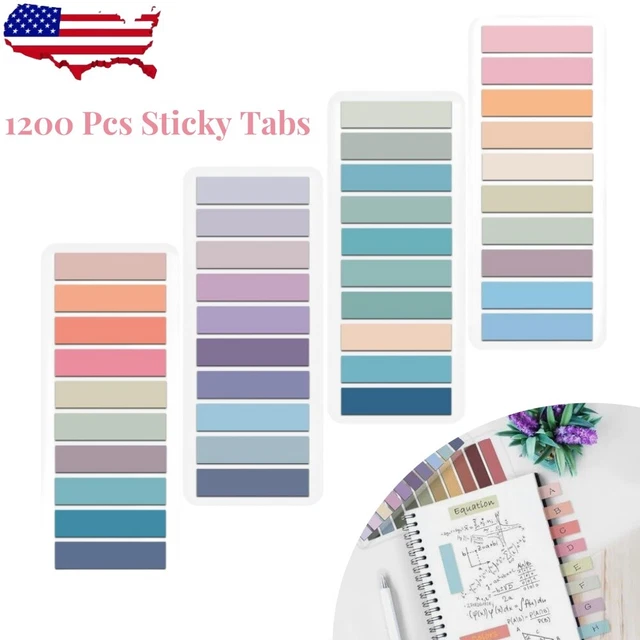1200PC BOOKS TABS for Annotating Sticky Tabs Clear Sticky Notes Morandi ...