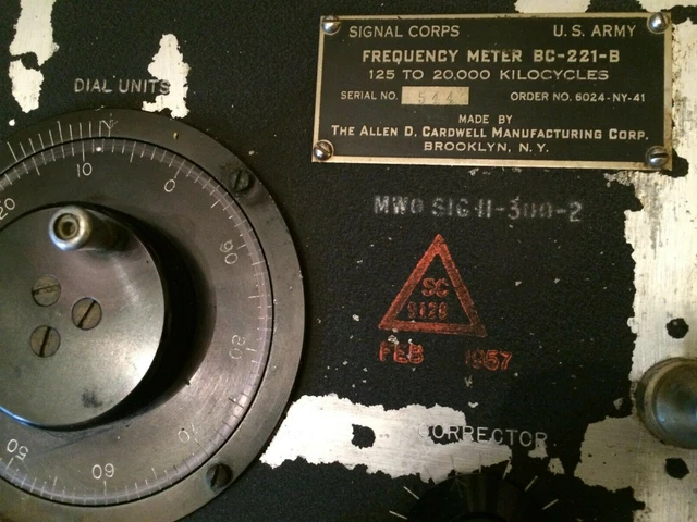 WW2 US ARMY SIGNAL CORPS FREQENCY METER BC221-B Dated 1940/41 EUR 641 ...