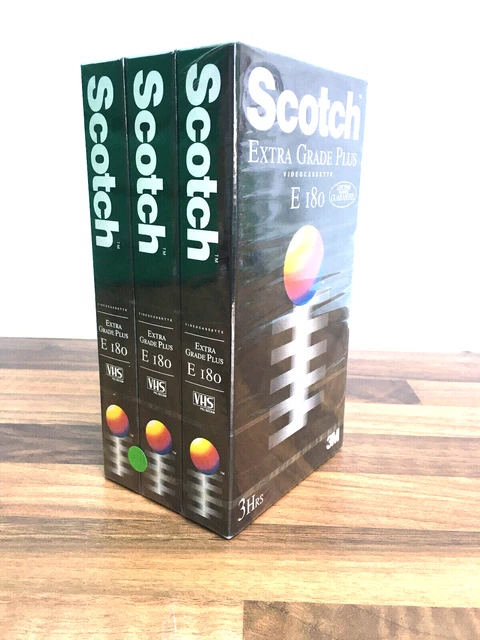 NASTRI VHS BIANCHI scotch, E180 grado extra plus, confezione da 3 EUR ...