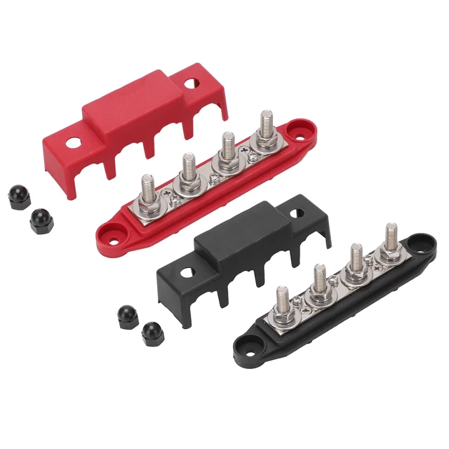 BUSBAR TERMINAL 250A M10 4 Stud Power Distribution Block 2pcs For Boats ...