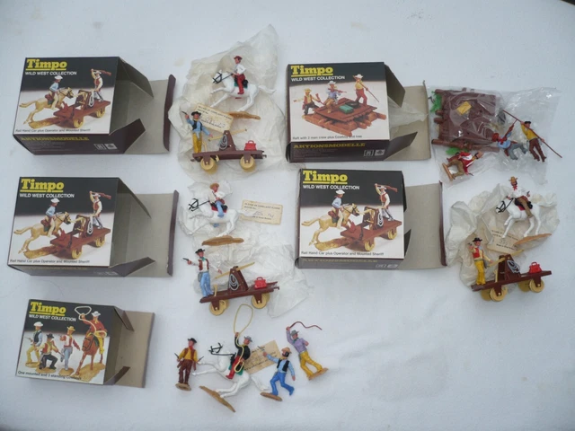 TIMPO TOYS WILD WEST COLLECTION 5 x Original Box 3 x RAIL HAND CAR ...