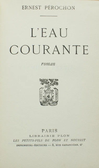 006982 - L'EAU courante (Ernest Perochon) [perochon,litterature] EUR 10 ...