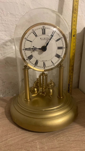 DREHPENDELUHR STANDUHR TISCHUHR - Weimar Quartz DDR - ca. 28 cm hoch ...