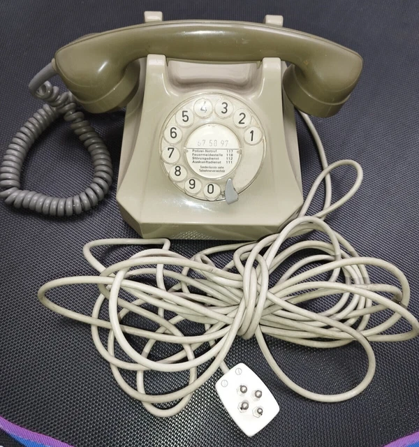 TELEFON MIT WÄHLSCHEIBE, Impulswahl-Telefon, mit langem Kabel ...