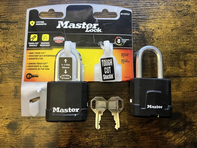 NEW MASTER LOCK 2 Pack Magnum Heavy Duty Outdoor Keyed Alike Padlocks ...