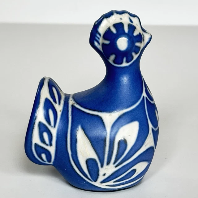 VINTAGE PABLO ZABAL Ceramic Blue and White Hen Chicken Pottery Figurine ...