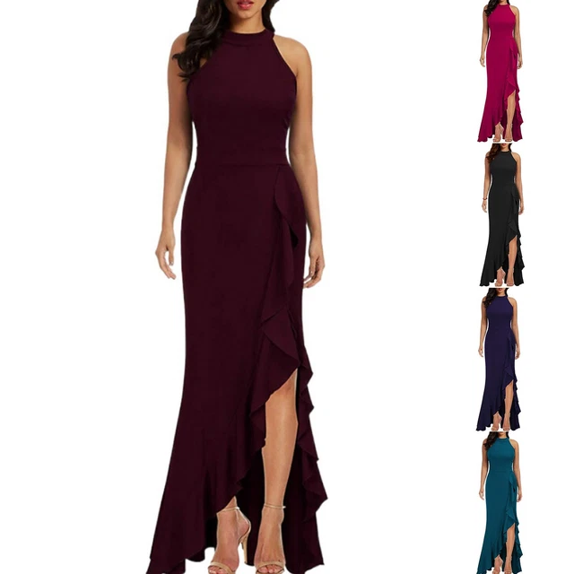 L GANTE ROBE MAXI sans dos pour femme soir e f te robe de bal fendue robe EUR 32,40 - PicClick IT