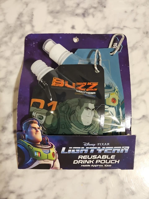 DISNEY'S PIXAR BUZZ Lightyear Reusable Drink Pouch 10oz Space Ranger 2 ...