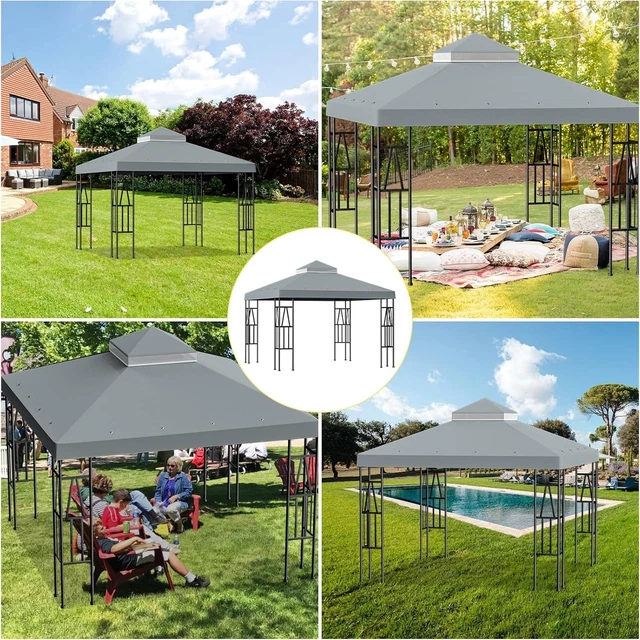 REPLACEMENT CANOPY TOP Cover Only for Gazebo, Double Tiered Gazebo ...