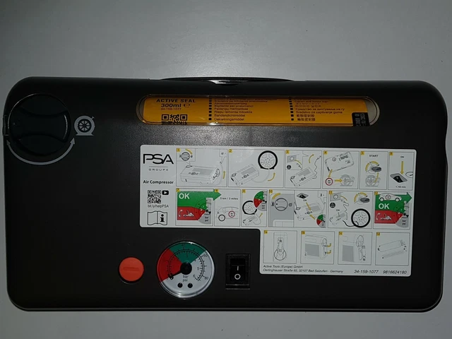GENUINE PSA PEUGEOT, Citroen Tyre Pump Air Compressor and Tyre Sealant ...