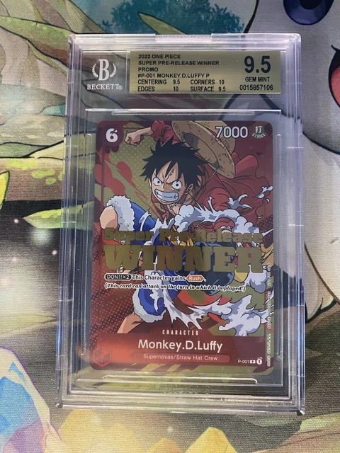 SUPER PRE RELEASE WINNER MONKEY D LUFFY P-001 BGS 9.5 One Piece TCG £1,195.00 - PicClick UK