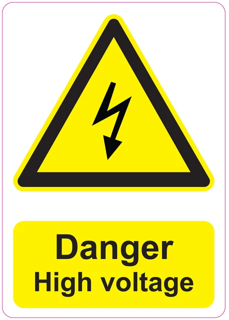 40 X DANGER High Voltage stickers 50mm X 20mm Warning & Safety Signs £2 ...