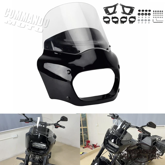 FOR HARLEY FAT Bob FXFB FXFBS 2018-2024 Headlight Fairing Clear ...