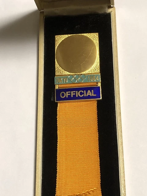 1964 TOKYO OLYMPIC GAMES OFFICIAL BADGE SHOOTING in ORIGINAL BOX GREAT ...