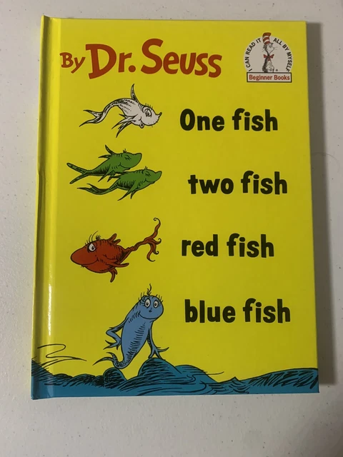 DR. SEUSS ONE Fish Two Fish Red Fish Blue Fish Beginner Book Classic ...