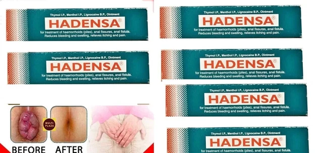 6 X 20G Hadensa Ointment piles, fissures and fistula itching & pain ...