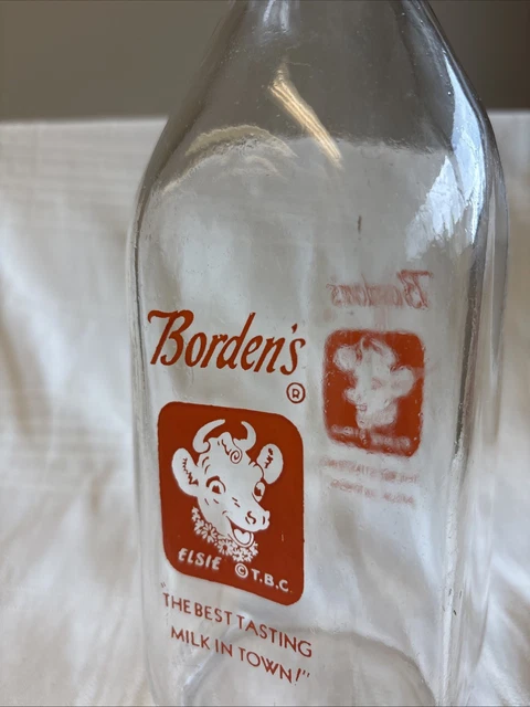 VINTAGE QUART MILK Bottle Borden's Elsie Cow Bordens Dairy Borden $27.85 - PicClick CA