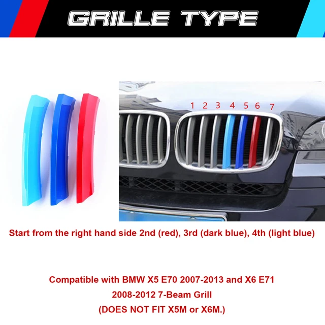 M-COLOR 3-COLOR GARNITURES d'insertion de calandre pour BMW E70 X5 E71 ...