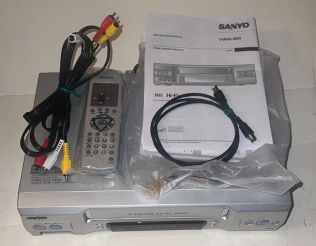 VCR VHS SANYO 4-Head Video Stereo Cassette Recorder VWM-800 Box & Remote Vin OB £202.39 ...