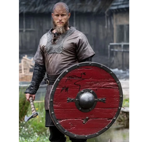VIKING BOUCLIER RAGNAR Lothbrok Authentique Antique Battleworn ...